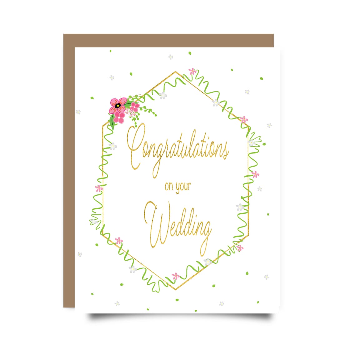 Wedding Card Floral Congratulations on Your Wedding Card Personalized ...