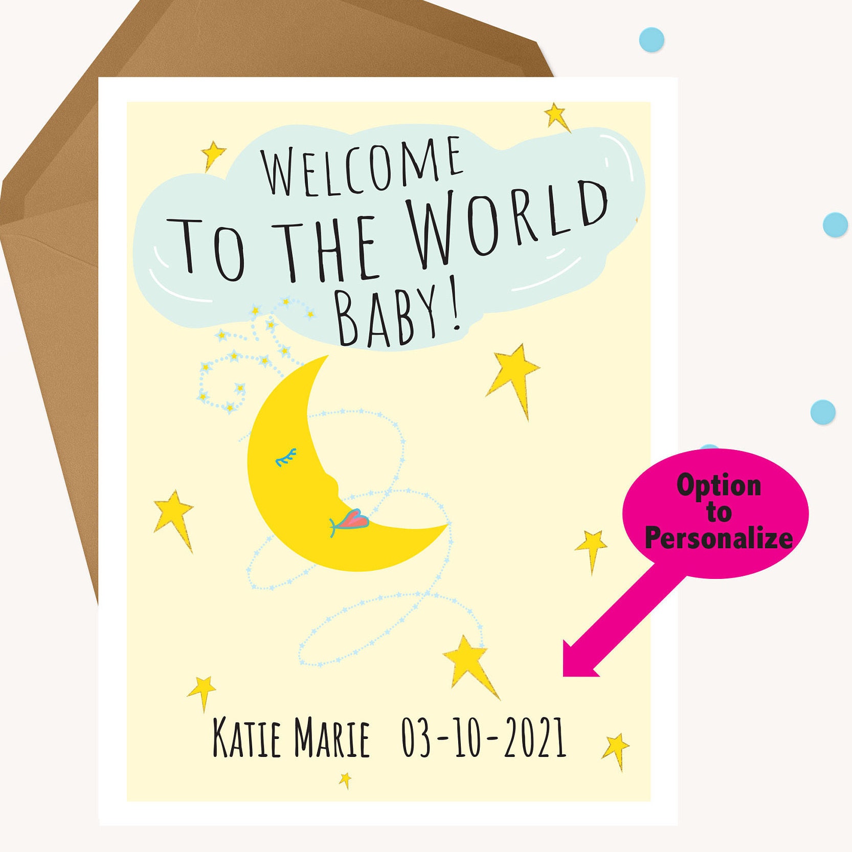 New Baby Card Baby Boy Baby Girl Card New Parent Card New Mom | Etsy