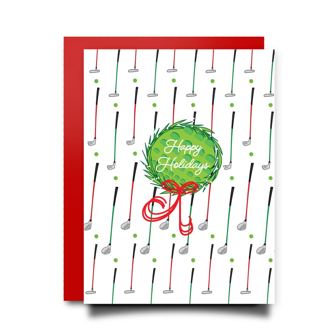 Golf Christmas Card Golf Personalized Holiday Card Golf Lover Holiday ...