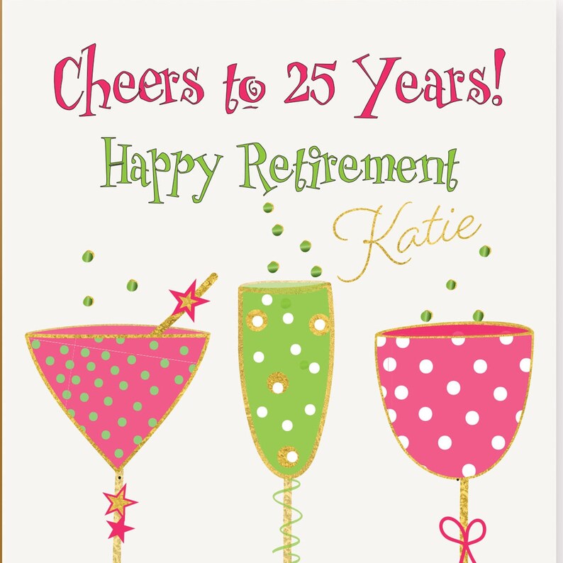 Personalized Retirement Card Happy Retirement Card Cheers to You ...