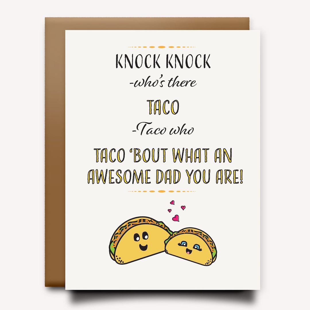 Taco Card Fathers Day Card Funny Fathers Day Card Taco Fathers Day Card ...