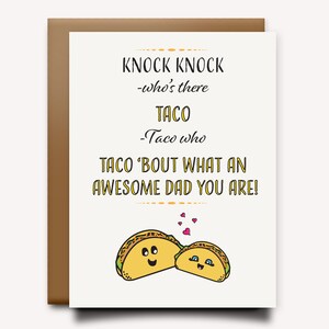 Taco Card Fathers Day Card Funny Fathers Day Card Taco Fathers Day Card ...