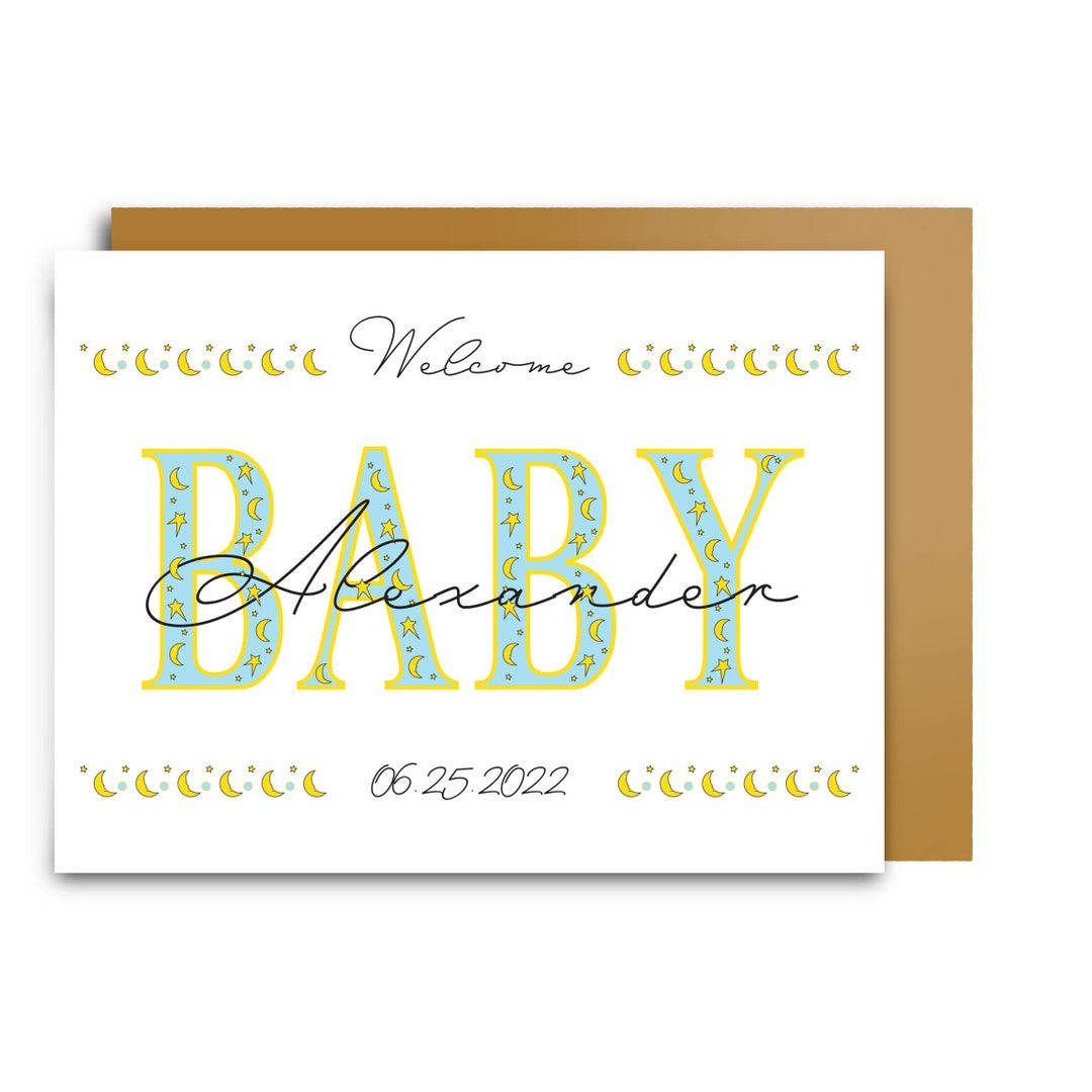 New Baby Gift New Parent Gift Card for New Mom Personalized Baby Card ...