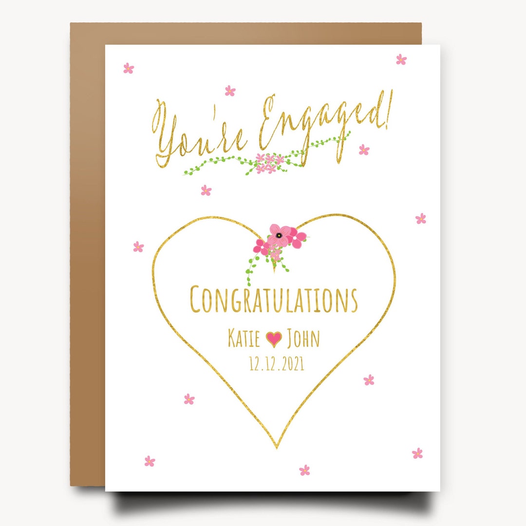 Engagement Card Personalized Engagement Card Cute Engagement Card for ...