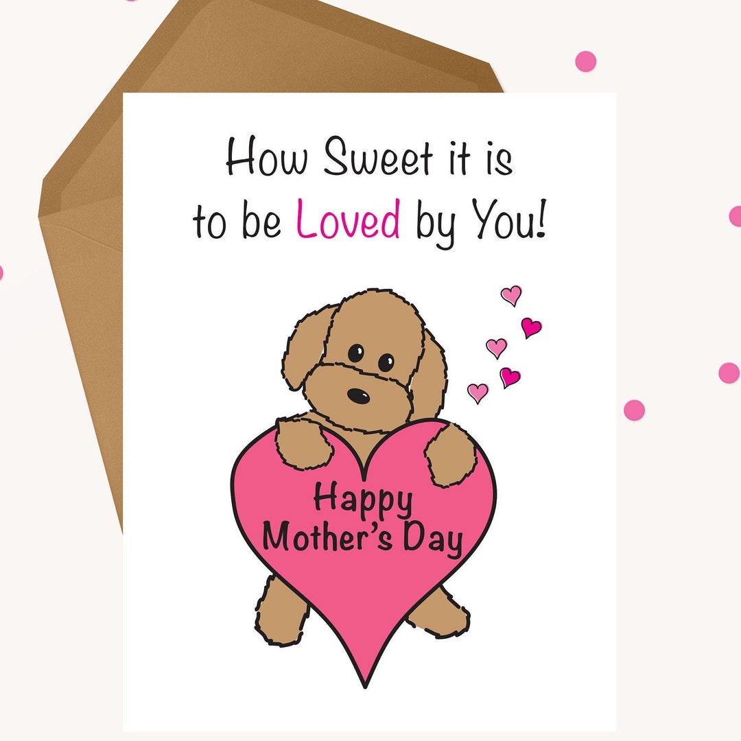Mothers Day Card Dog Mom Card Cute Dog Mothers Day Card Mothers Day ...