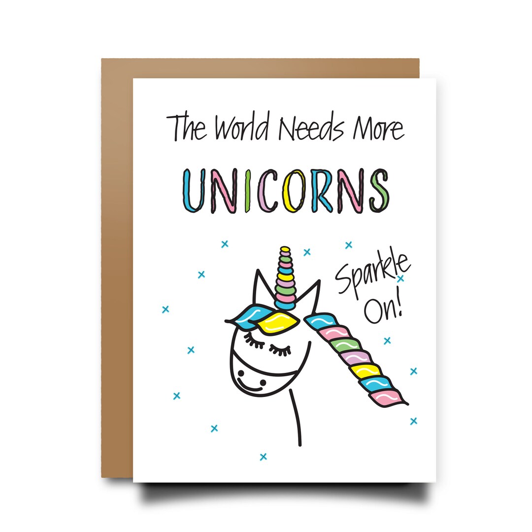 Cute Unicorn Card Unique Unicorn Card Magical Rainbow Card Unicorn ...