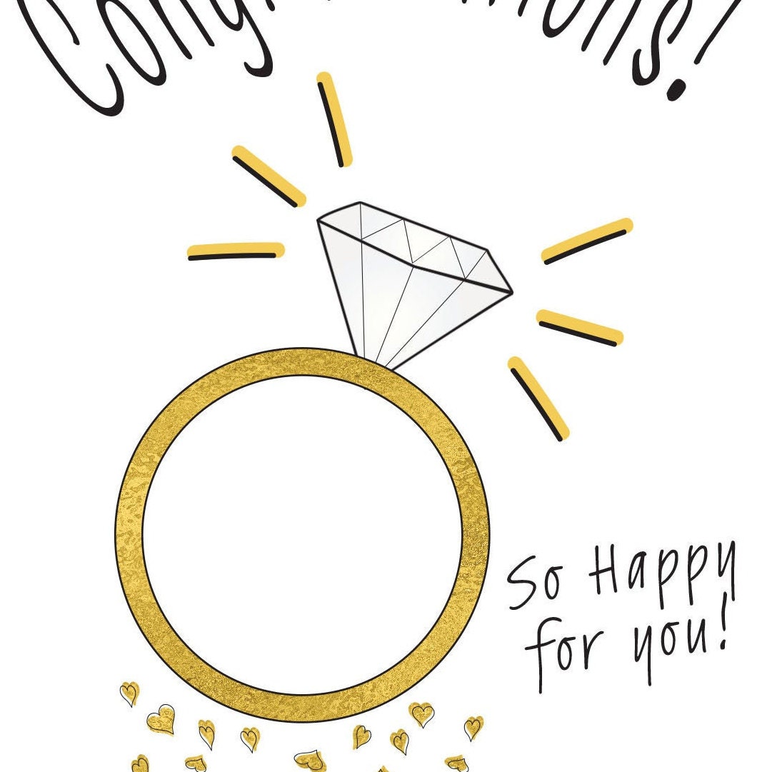 Engagement Card Engagement Ring Card Cute Engagement Card For | Etsy