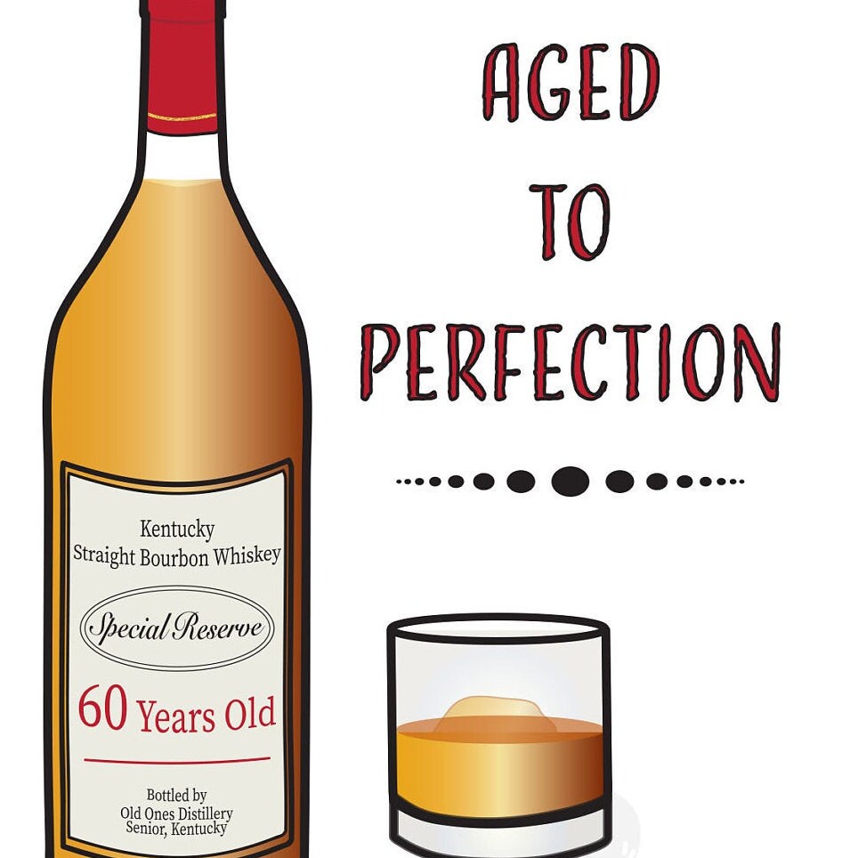 60th Birthday Card Whiskey Birthday Card Funny Birthday Card Aged to ...