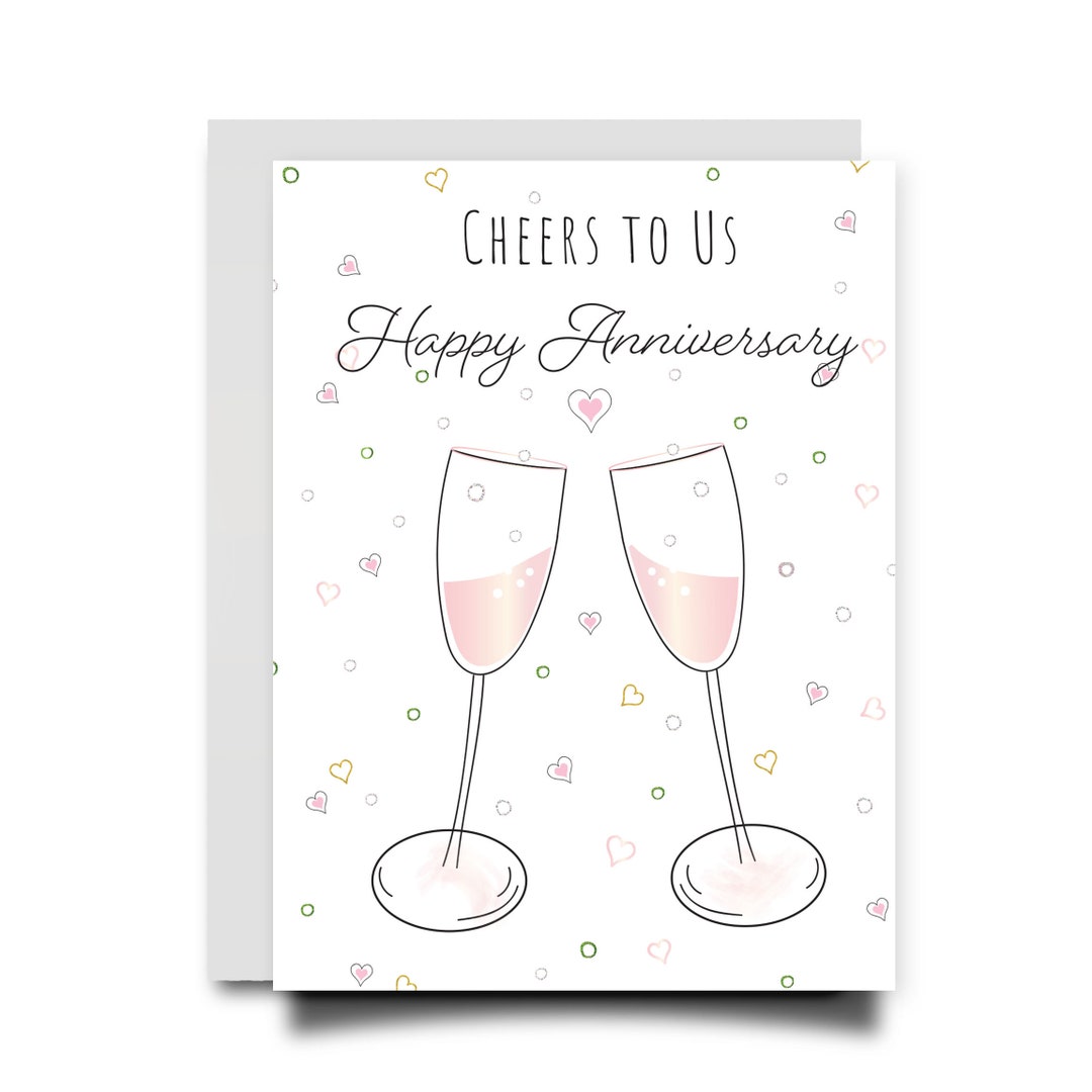 Anniversary Card Personalized Anniversary Card Cheers to Us Card Happy ...