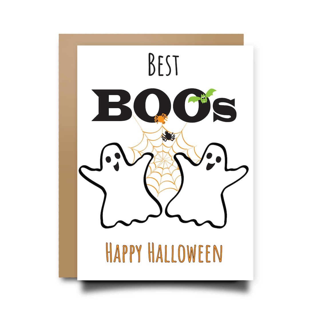 Halloween Boo Card Best Boo Card Bestie Halloween Card Funny Halloween ...