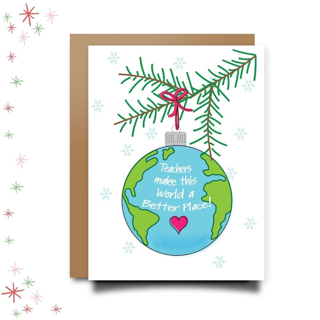 Teacher Christmas Card Teacher Appreciation Card Personalized School ...