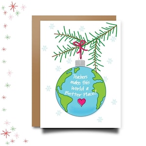 Teacher Christmas Card Teacher Appreciation Card Personalized School ...