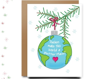 Teacher Christmas Gift Card Holder Printable Virtual - Etsy