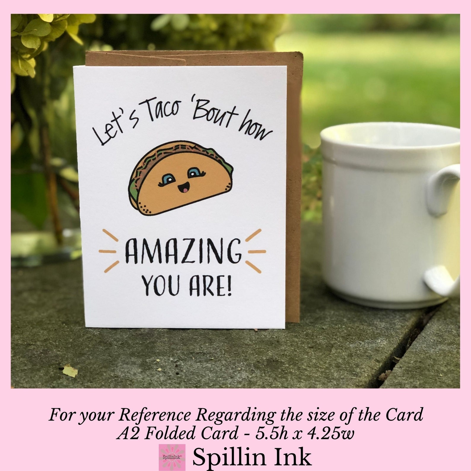 Taco Card Proud of You Card Thank You Card You Are Amazing Cute ...