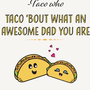 Taco Card Fathers Day Card Funny Fathers Day Card Taco Fathers Day Card ...