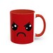 Red Angry Face Mug - Unique Ceramic Coffee Cup, Fun Cartoon Design ...