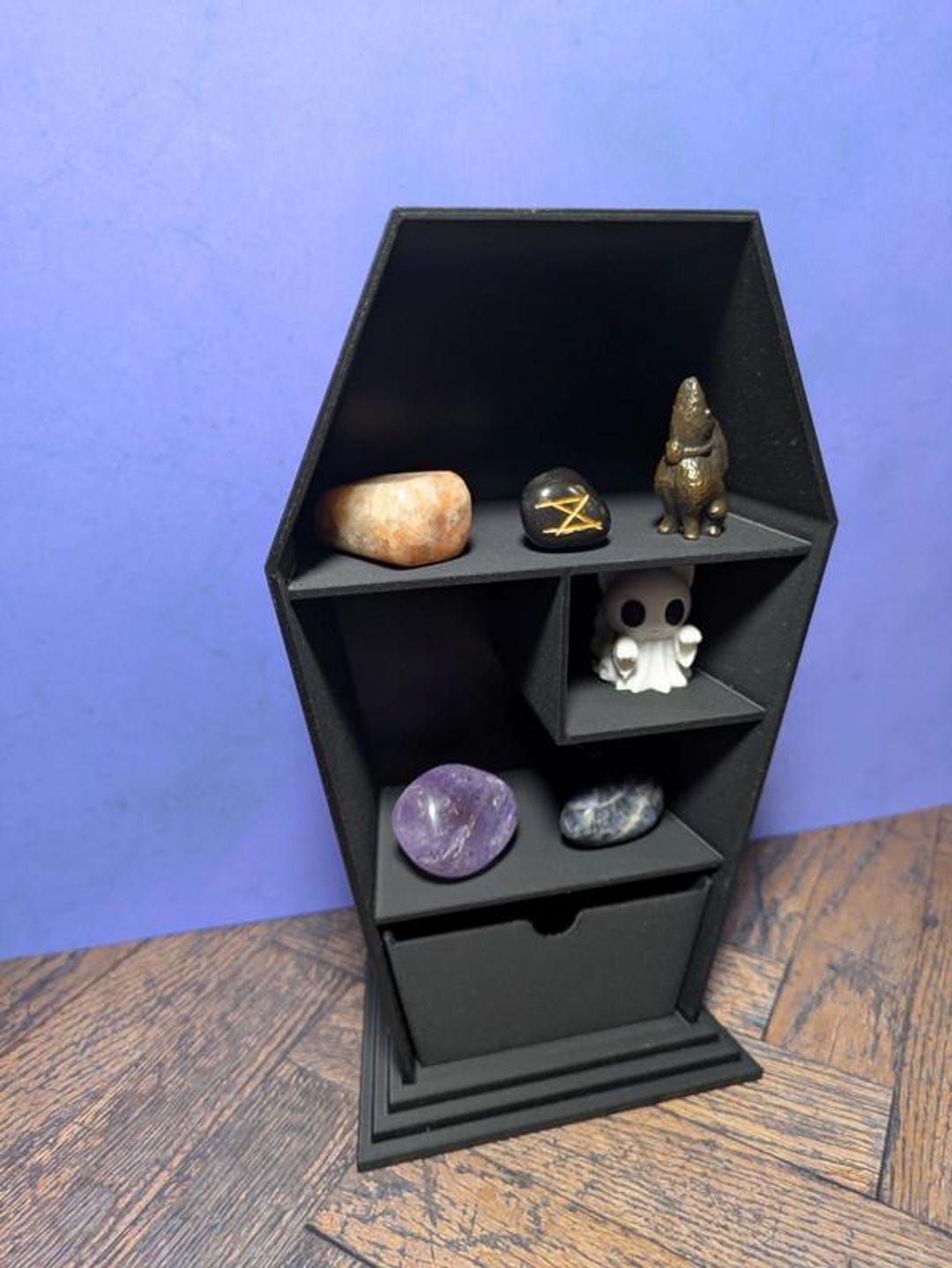 Coffin Shaped Mini Organizer With Drawer – Gothic Storage - Etsy UK