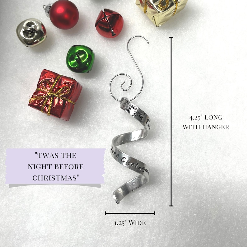 Twas the Night Before Christmas Ornament - Hand Stamped Aluminum Tree ...