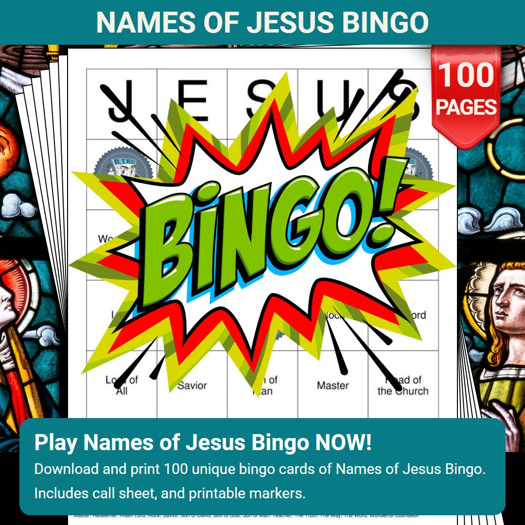 Names of Jesus Bingo Cards 100 Pages to Download and Print - Etsy