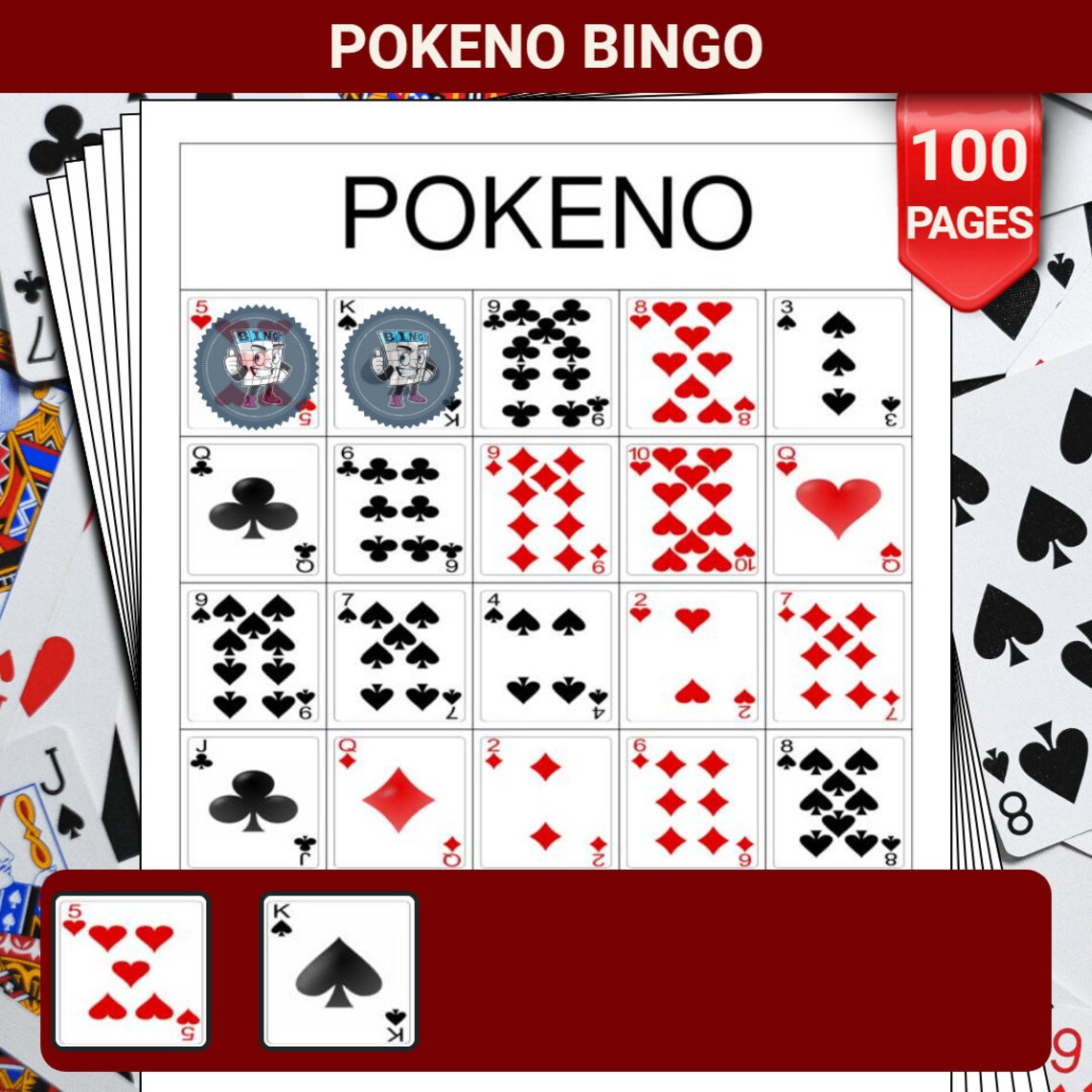 Pokeno Bingo Cards 100 Pages to Download and Print - Etsy