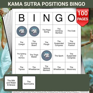 Kama Sutra Positions Bingo Cards - 100 Pages to Download and Print - Etsy