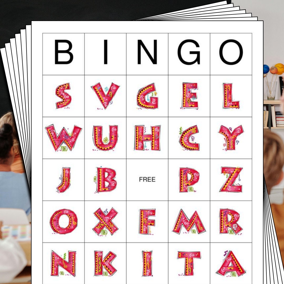 Red Alphabet Letter Images Bingo Cards 100 Pages to Download and Print ...