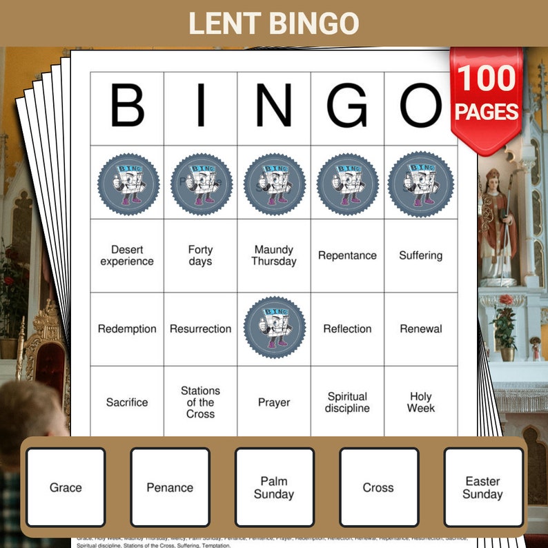 Lent Bingo Cards - 100 Pages to Download and Print - Etsy