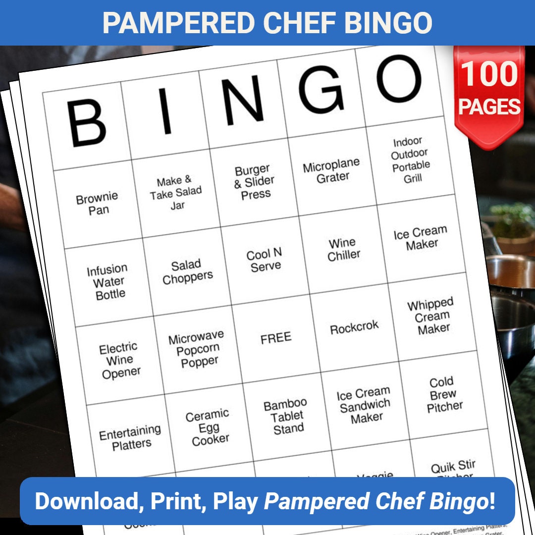 Pampered Chef Bingo Cards - 100 Pages to Download and Print - Etsy