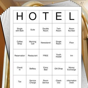 Hotel Bingo Cards - 100 Pages to Download and Print - Etsy