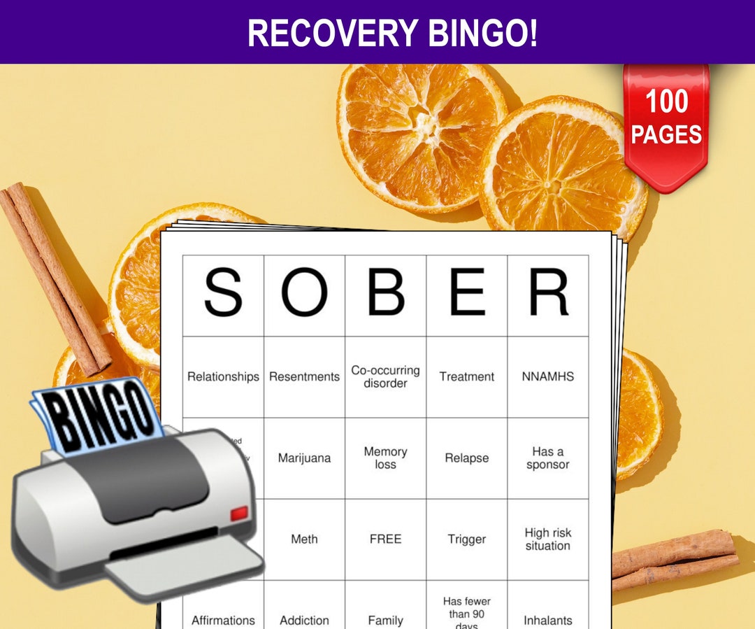 Recovery Bingo Cards 100 Pages Download and Print Bingo - Etsy