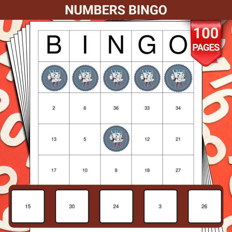 Numbers Bingo Cards - 100 Pages to Download and Print - Etsy