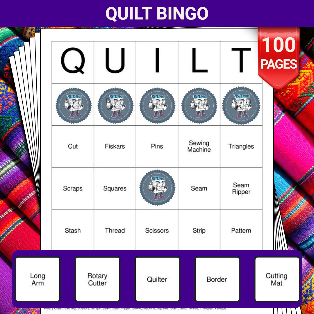 Quilt Bingo Cards - 100 Pages to Download and Print - Etsy