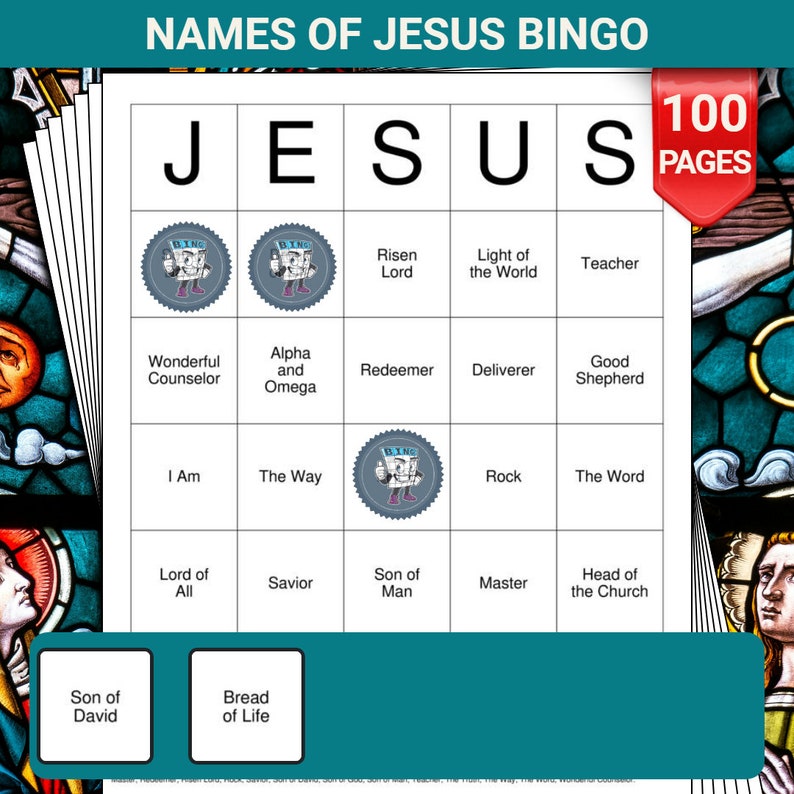 Names of Jesus Bingo Cards - 100 Pages to Download and Print - Etsy