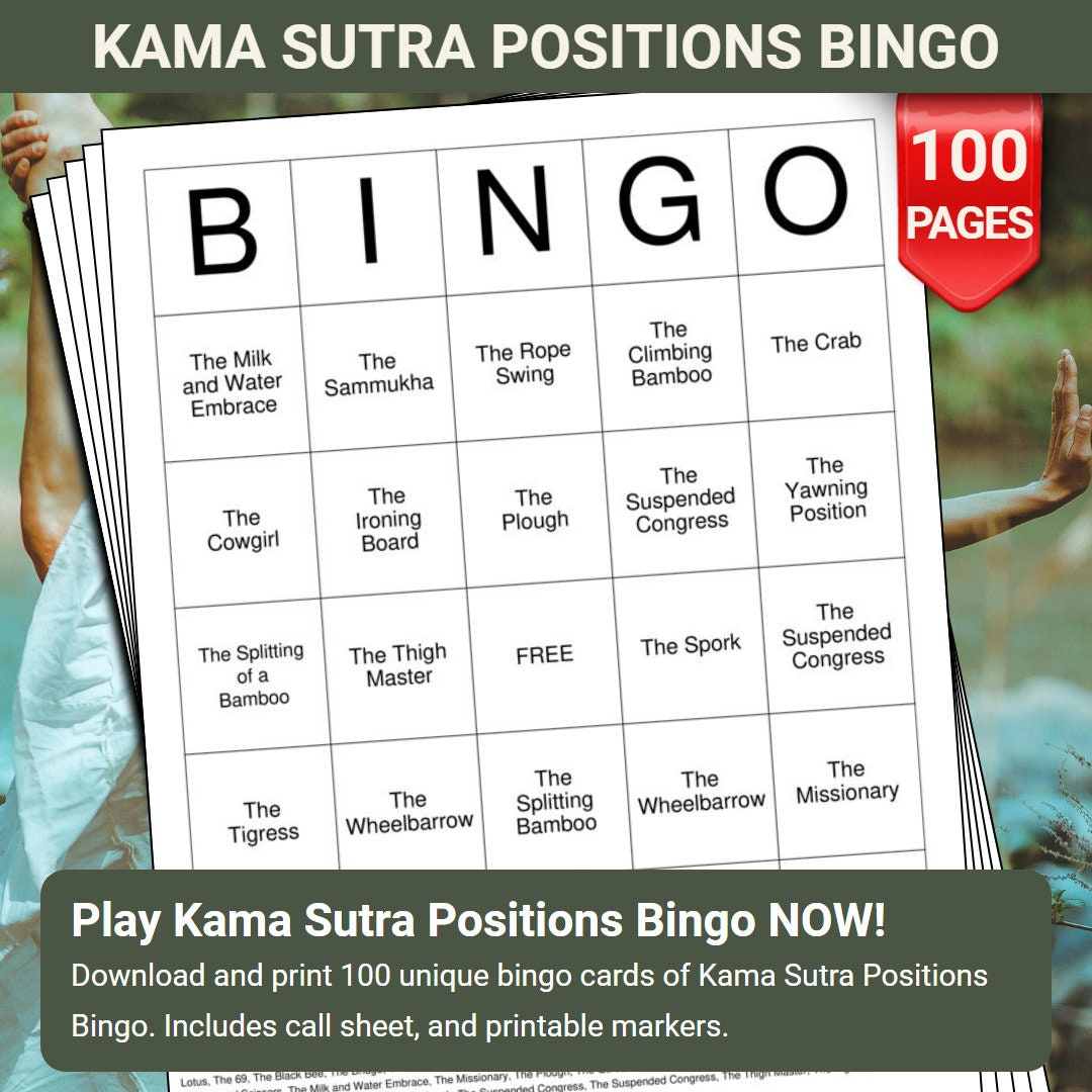 Kama Sutra Positions Bingo Cards 100 Pages to Download and Print - Etsy