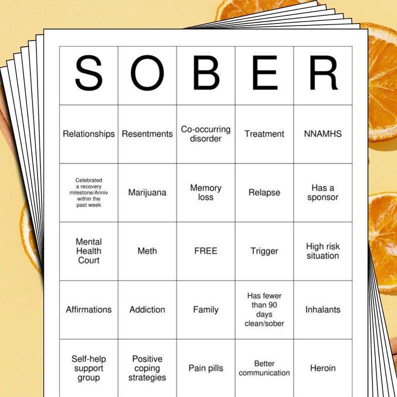 Recovery Bingo Cards - 100 Pages to Download and Print - Etsy