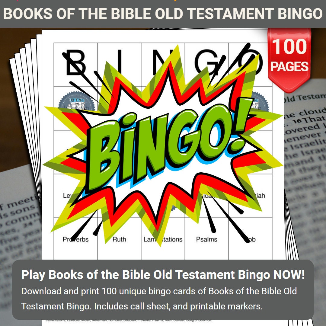 Books of the Bible Old Testament Bingo Cards 100 Pages to Download and ...