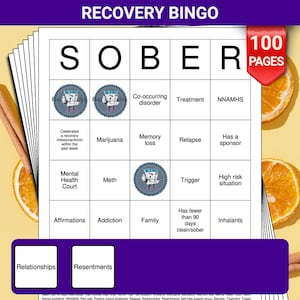 Recovery Bingo Cards - 100 Pages to Download and Print - Etsy