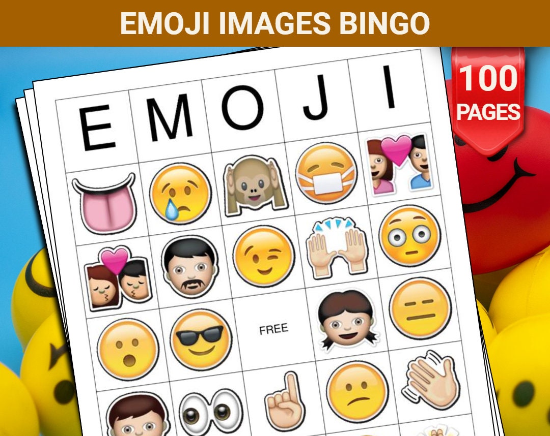 Emoji Images Bingo Cards 100 Pages to Download and Print - Etsy