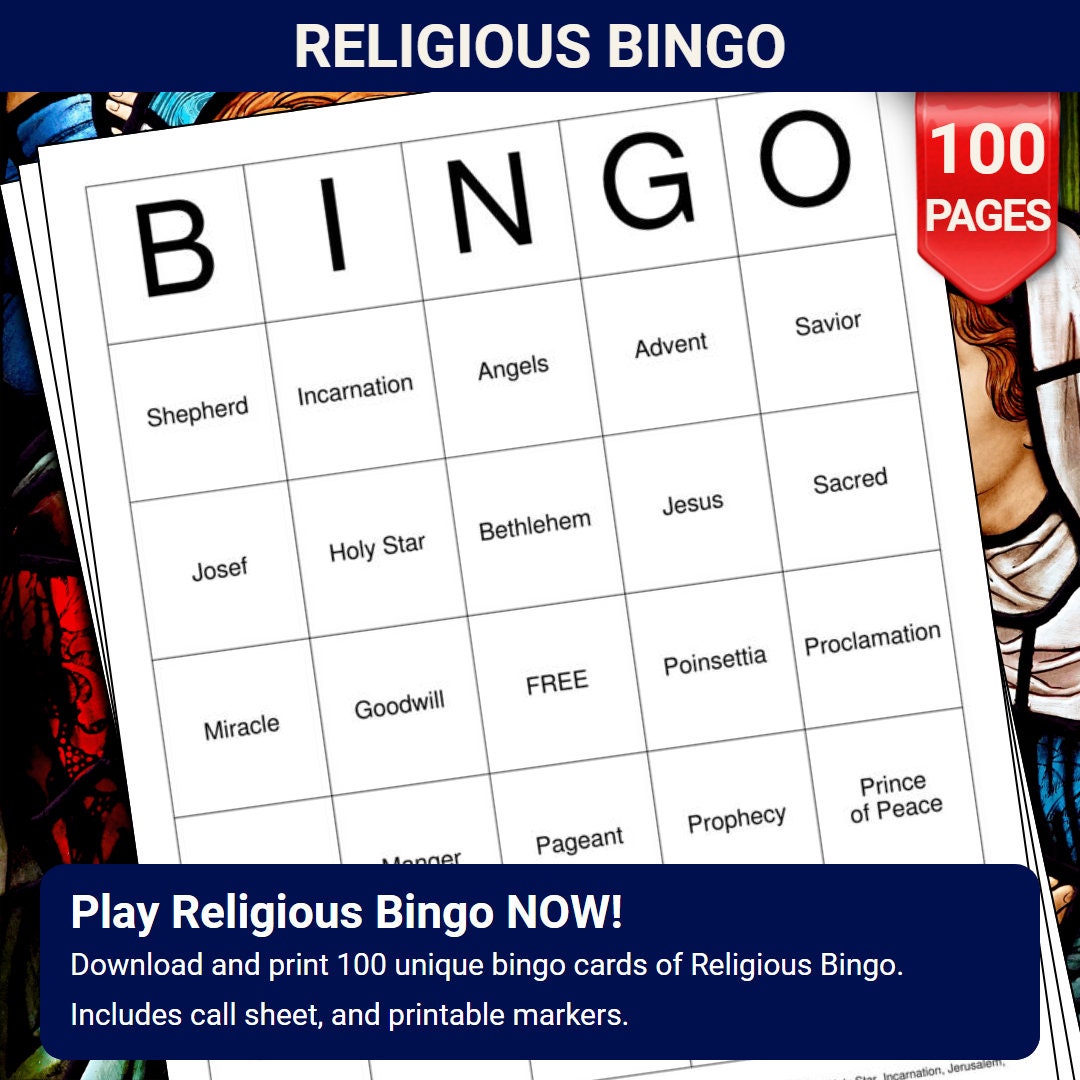 Religious Bingo Cards - 100 Pages to Download and Print - Etsy