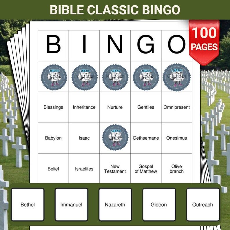 Bible Classic Bingo Cards - 100 Pages to Download and Print - Etsy