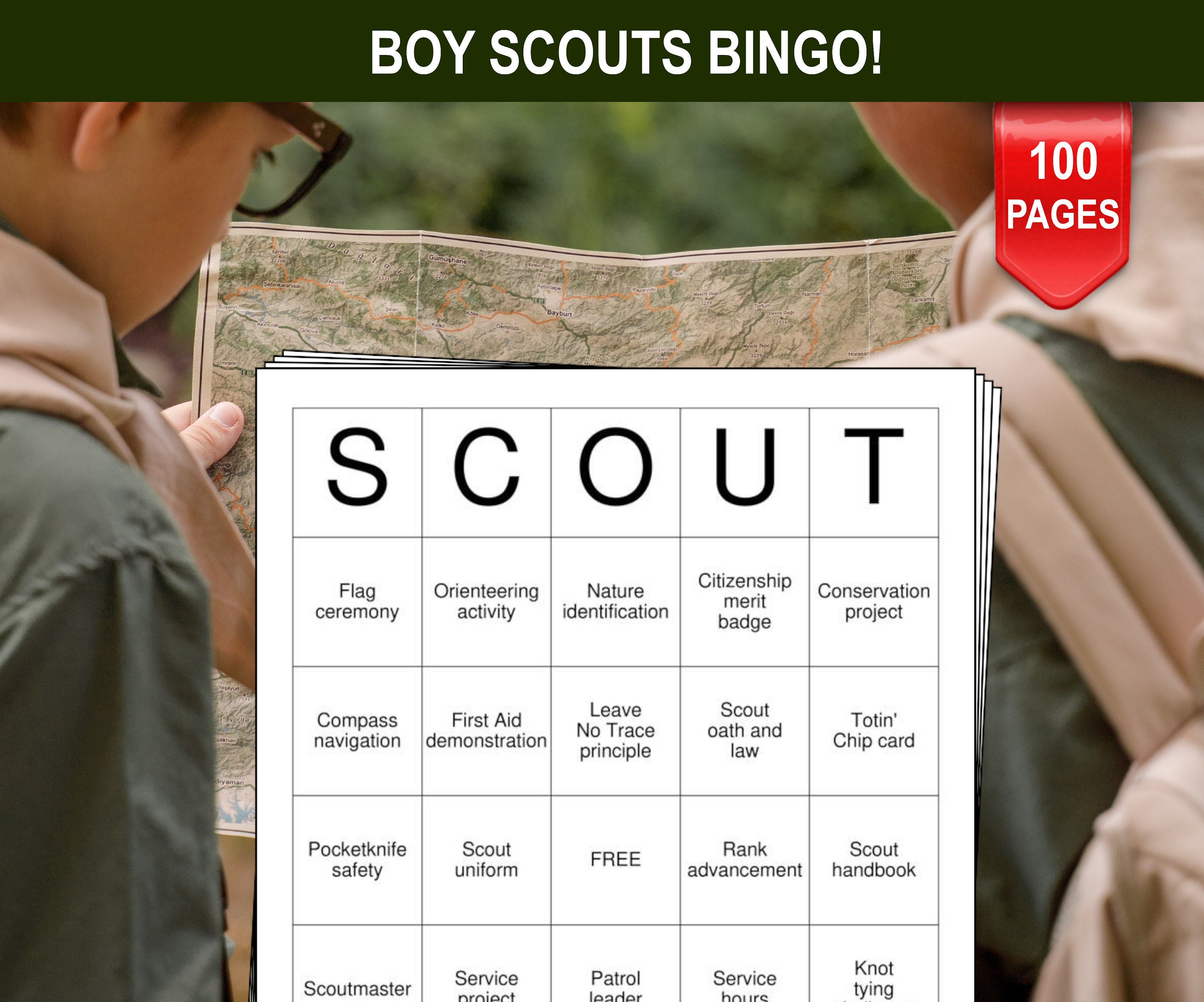 Boy Scouts Bingo Cards - 100 Pages - Download and Print Bingo Instantly ...