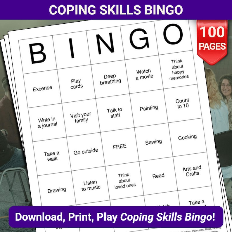 Coping Skills Bingo Cards - 100 Pages to Download and Print - Etsy