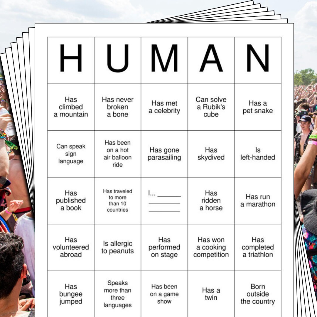 Human Bingo Cards - 100 Pages to Download and Print - Etsy