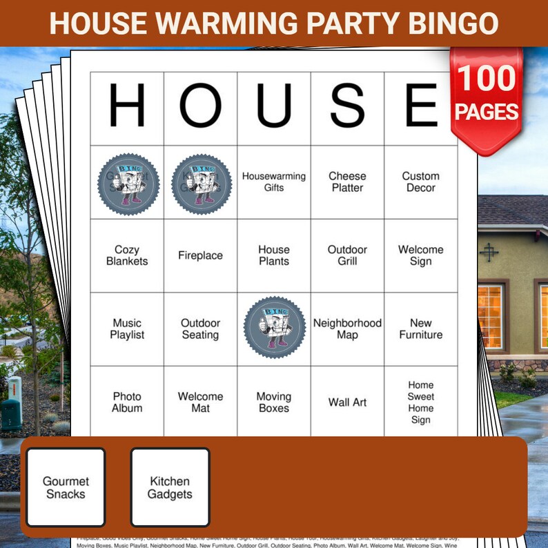 House Warming Party Bingo Cards 100 Pages to Download and Print - Etsy