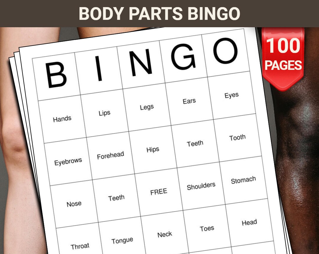 Body Parts Bingo Cards 100 Pages to Download and Print - Etsy