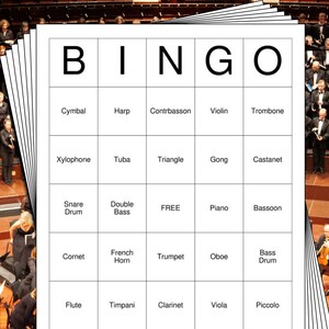 Orchestra Instruments Bingo Cards - 100 Pages to Download and Print - Etsy