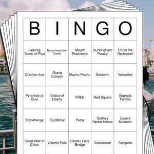 Famous Landmarks Bingo Cards - 100 Pages to Download and Print - Etsy