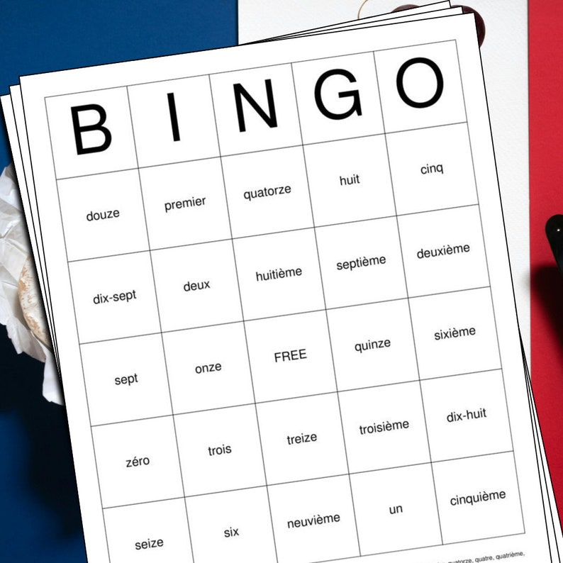 French Numbers Bingo Cards 100 Pages to Download and Print - Etsy
