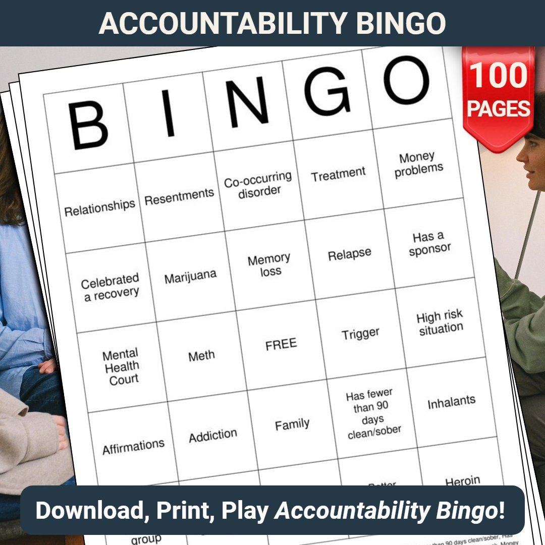 Accountability Bingo Cards - 100 Pages to Download and Print - Etsy