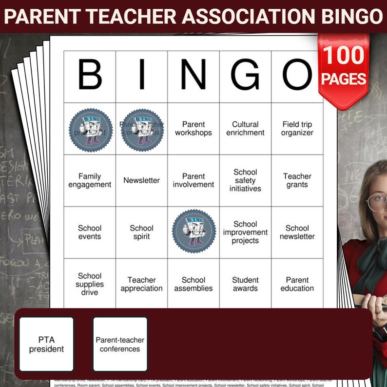 Parent Teacher Association Bingo Cards - 100 Pages to Download and ...